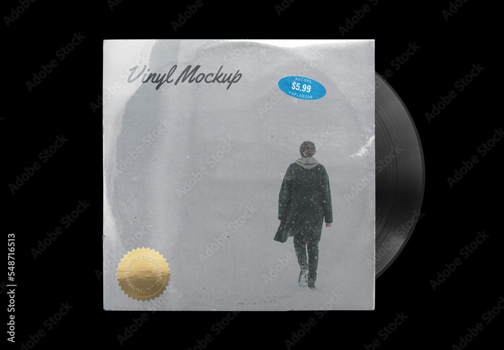 Vinyl Record Album EP Cover Texture Mockup Template Stock Template ...
