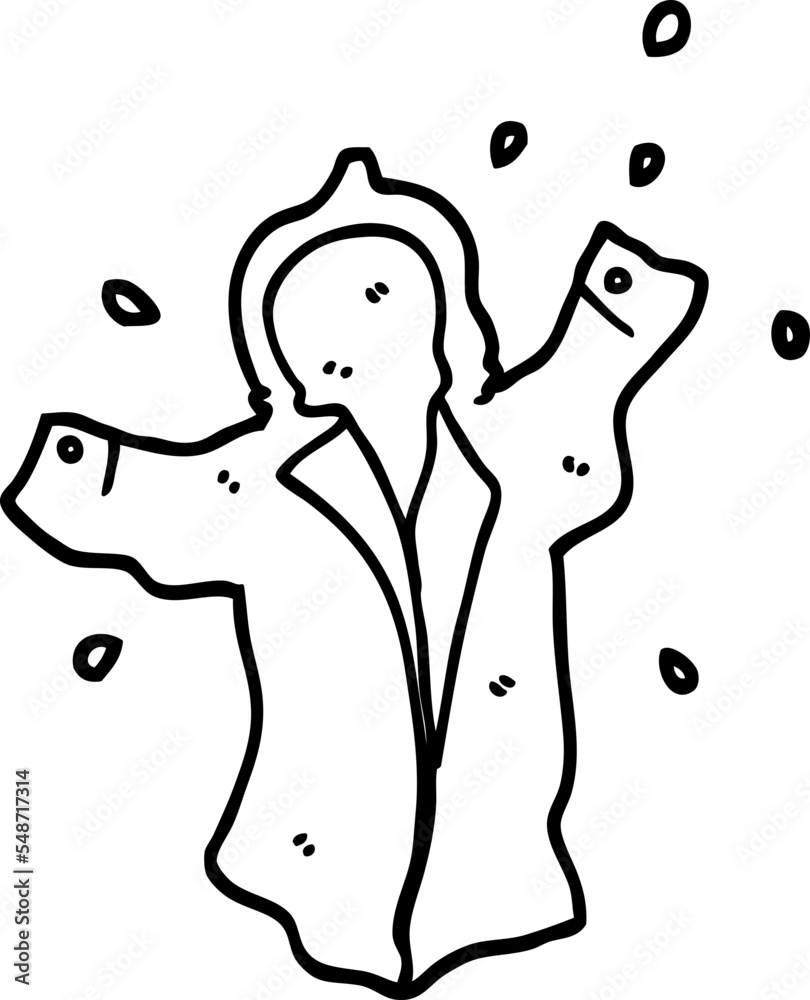 black and white cartoon wet rain coat Stock Vector | Adobe Stock
