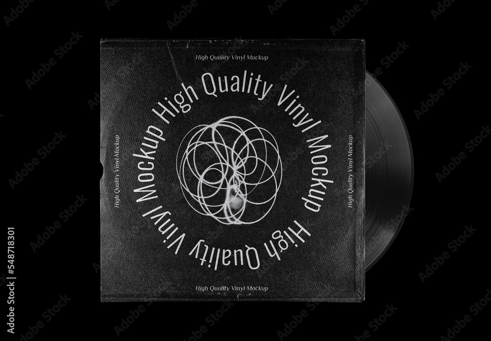 Vinyl Record Album EP Cover Texture Mockup Template Stock Template ...