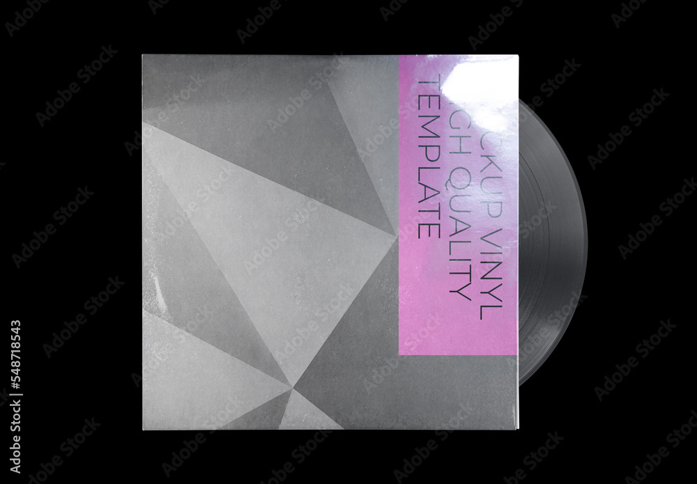 Vinyl Record Album EP Cover Texture Mockup Template Stock Template ...