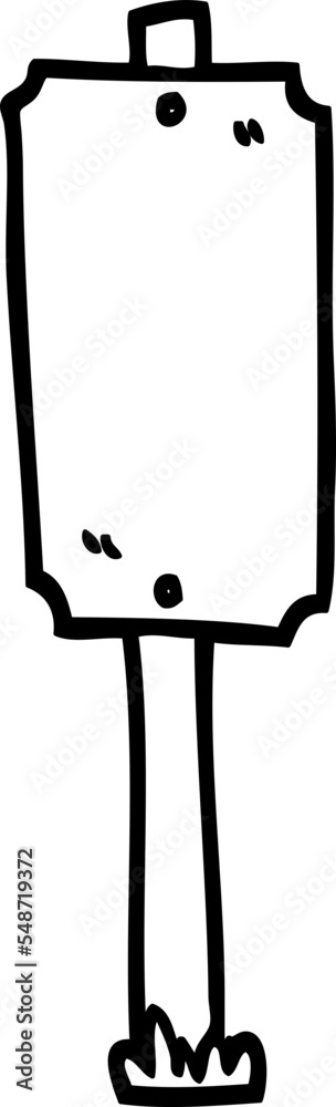 black and white cartoon blank sign post Stock Vector | Adobe Stock