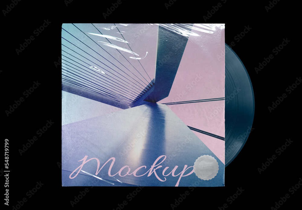 Vinyl Record Album EP Cover Texture Mockup Template Stock Template ...