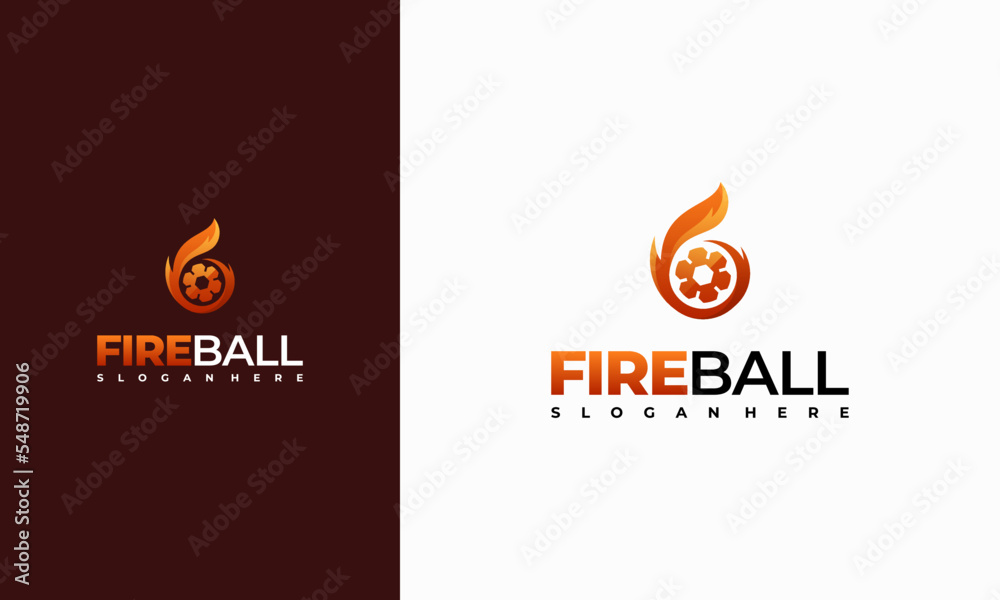 Modern Fire Ball logo designs concept, Football Logo designs template ...