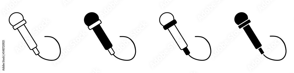 Microphone vector icon set. audio illustration sign collection ...