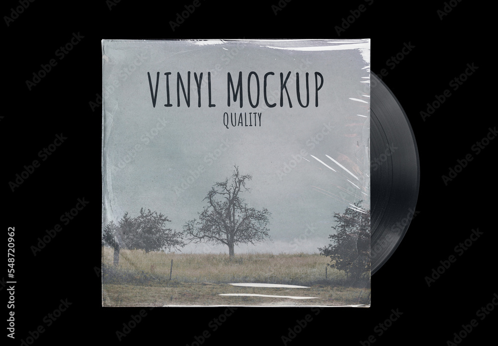 Vinyl Record Album EP Cover Texture Mockup Template Stock Template ...