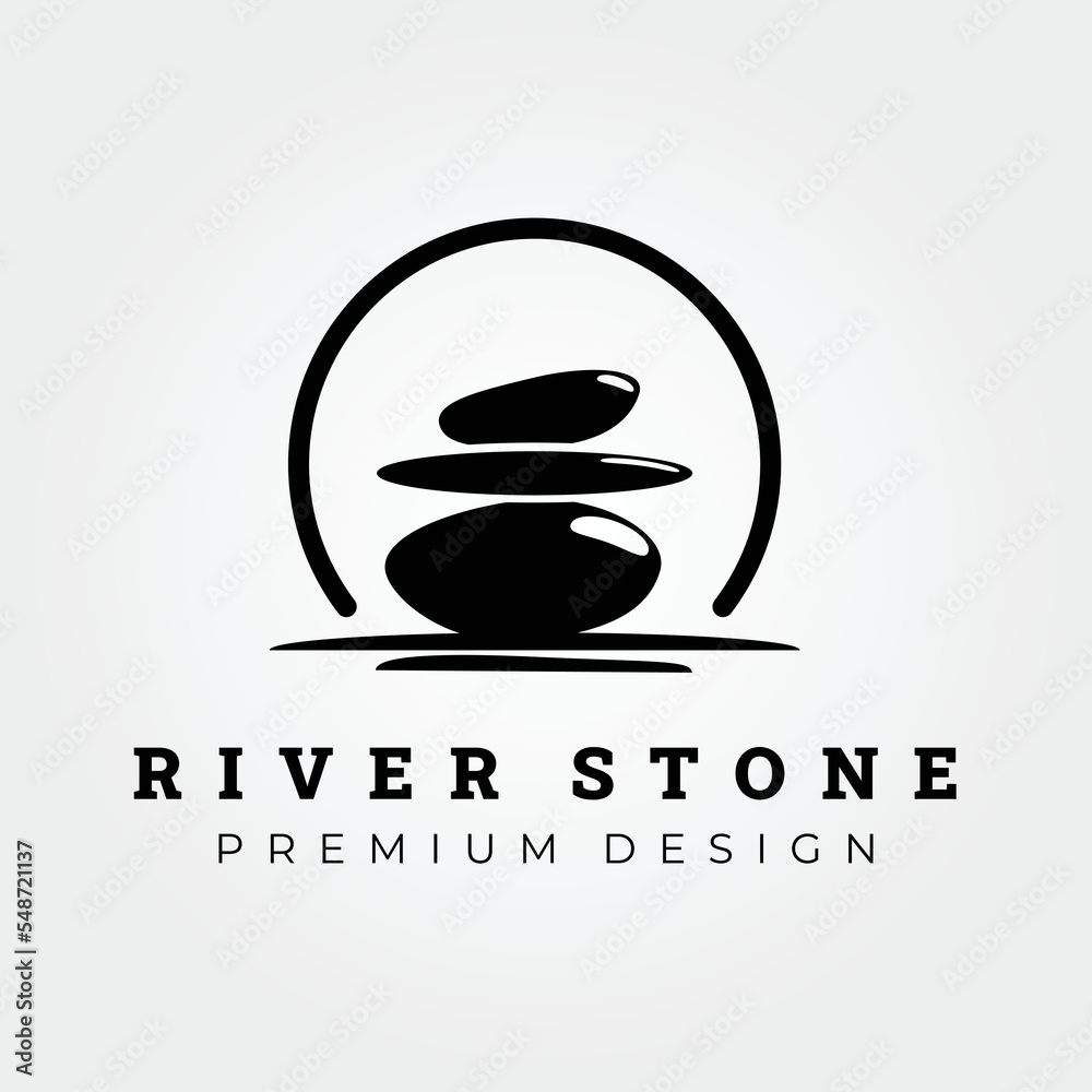 Zen Logo Vector Balance Stone Zen Logo Yoga Vector With Water Symbol