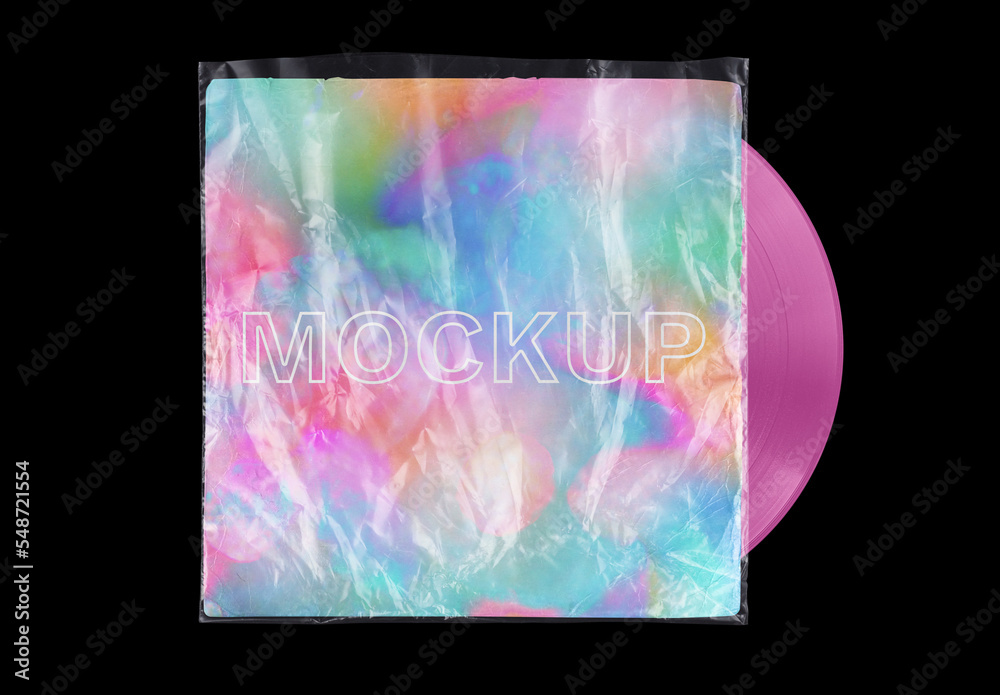 Vinyl Record Album EP Cover Texture Mockup Template Stock Template ...