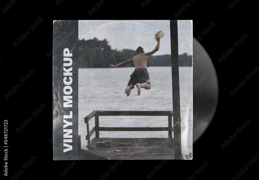 Vinyl Record Album EP Cover Texture Mockup Template Stock Template ...