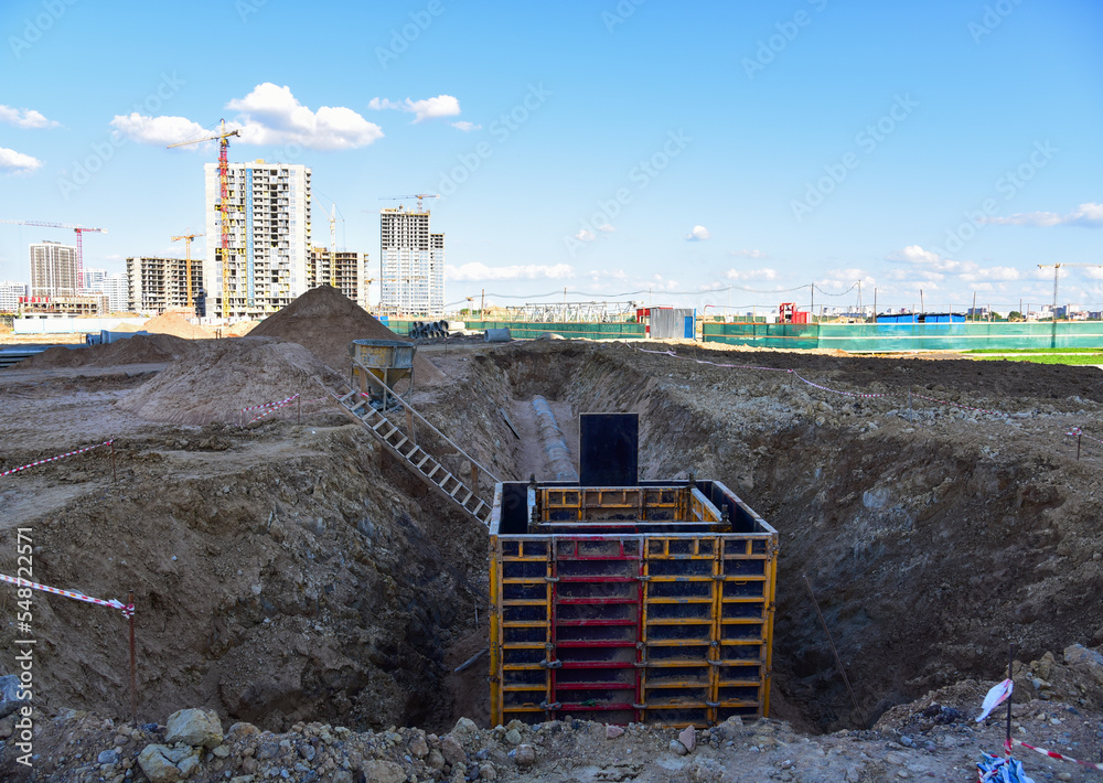 Construction of concrete stormwater pit, sanitary sewer system ...