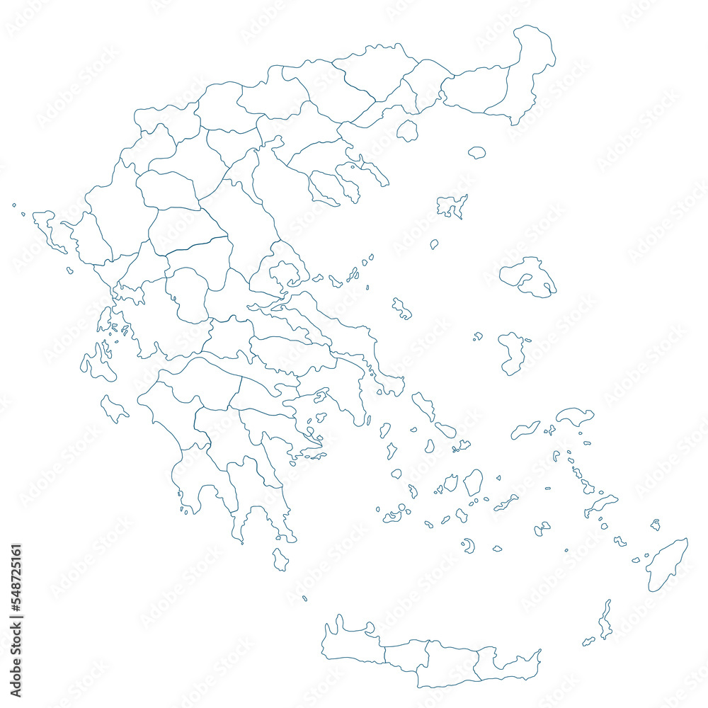 High detailed map of Greece Stock Illustration | Adobe Stock