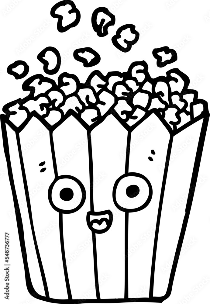 cartoon popcorn Stock Vector | Adobe Stock