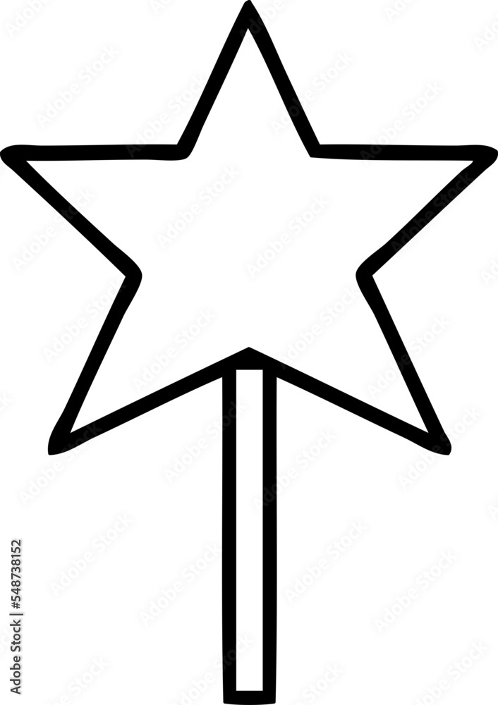 outline of a star wand Stock Vector | Adobe Stock
