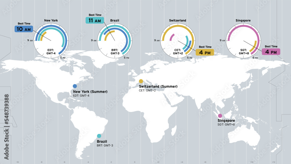 Timezone Map, World Time Zone, Best Overlap Time, America Time, Brazil ...
