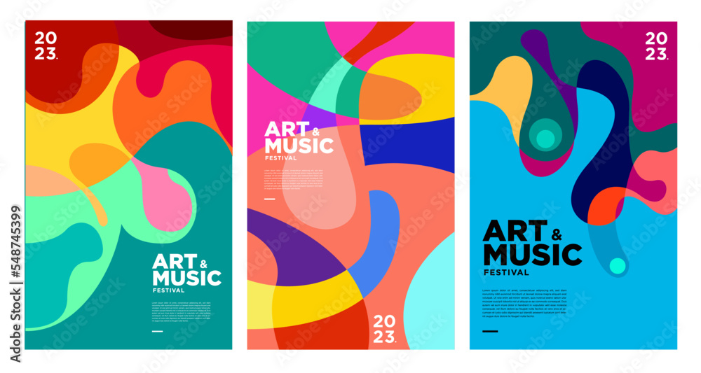 Summer Colorful Art and Music Festival Poster and Cover Template 2023 ...