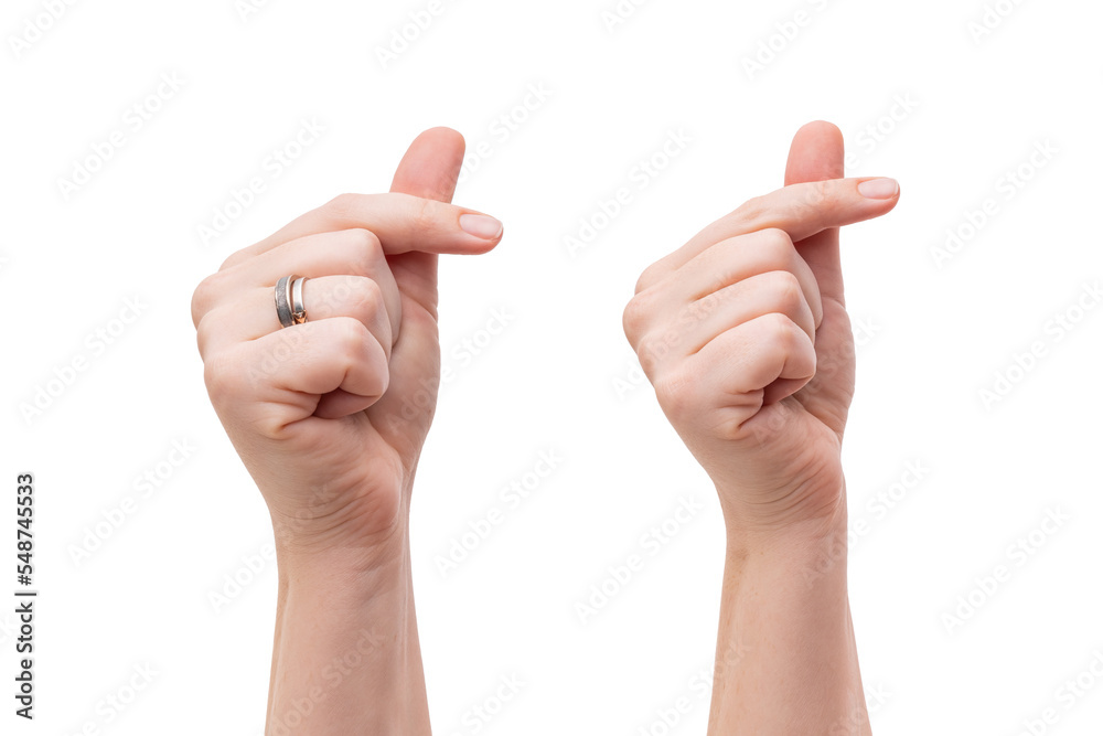 finger heart. Zoomers symbolize love. woman hand showing heart sign ...