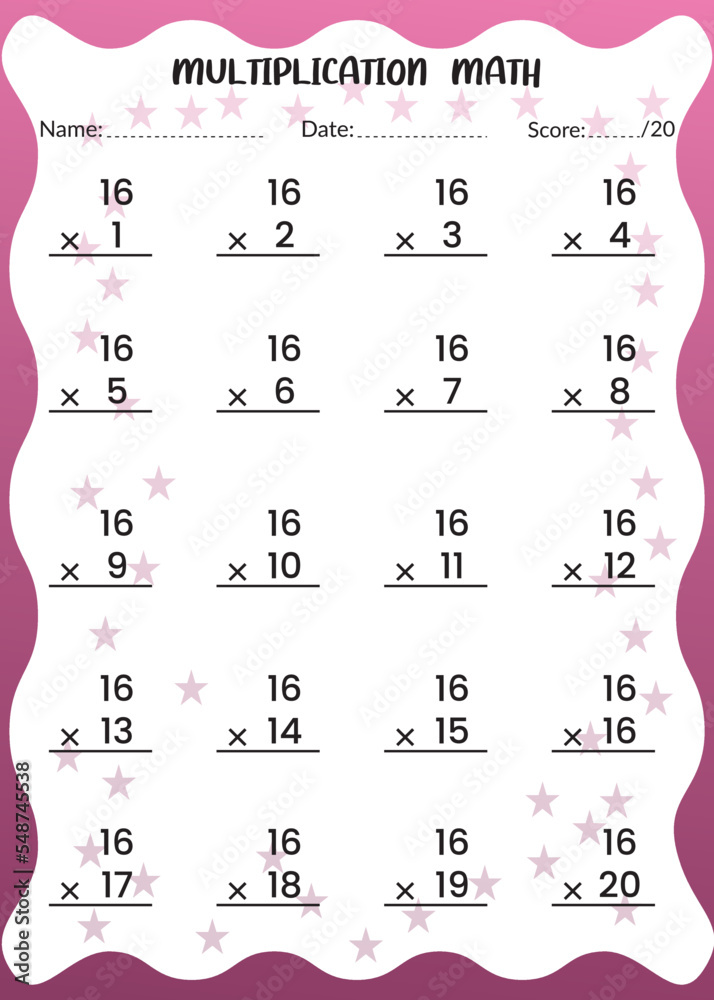 Multiplication Math for Kids. This is the perfect Kid's Multiplication ...