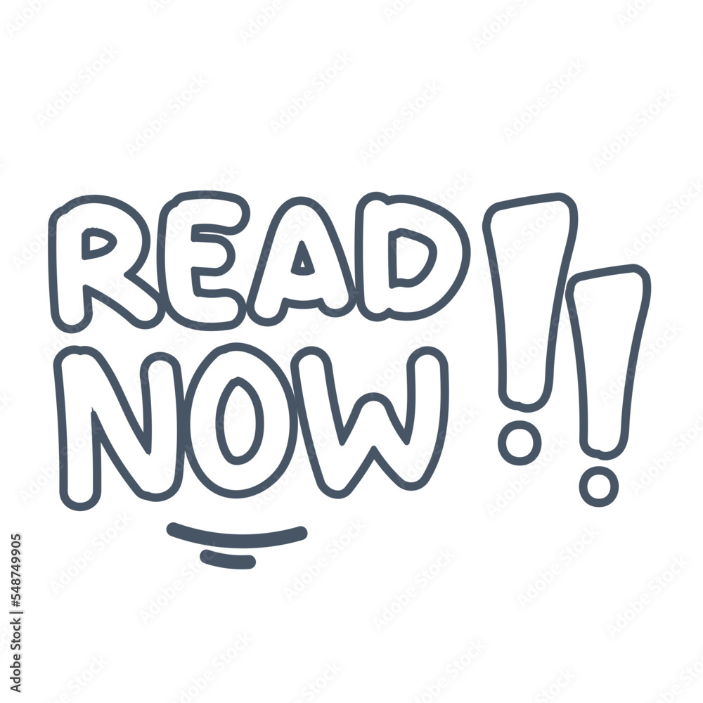 Cute Sticker Reactions Read Now Outline Stock Vector | Adobe Stock