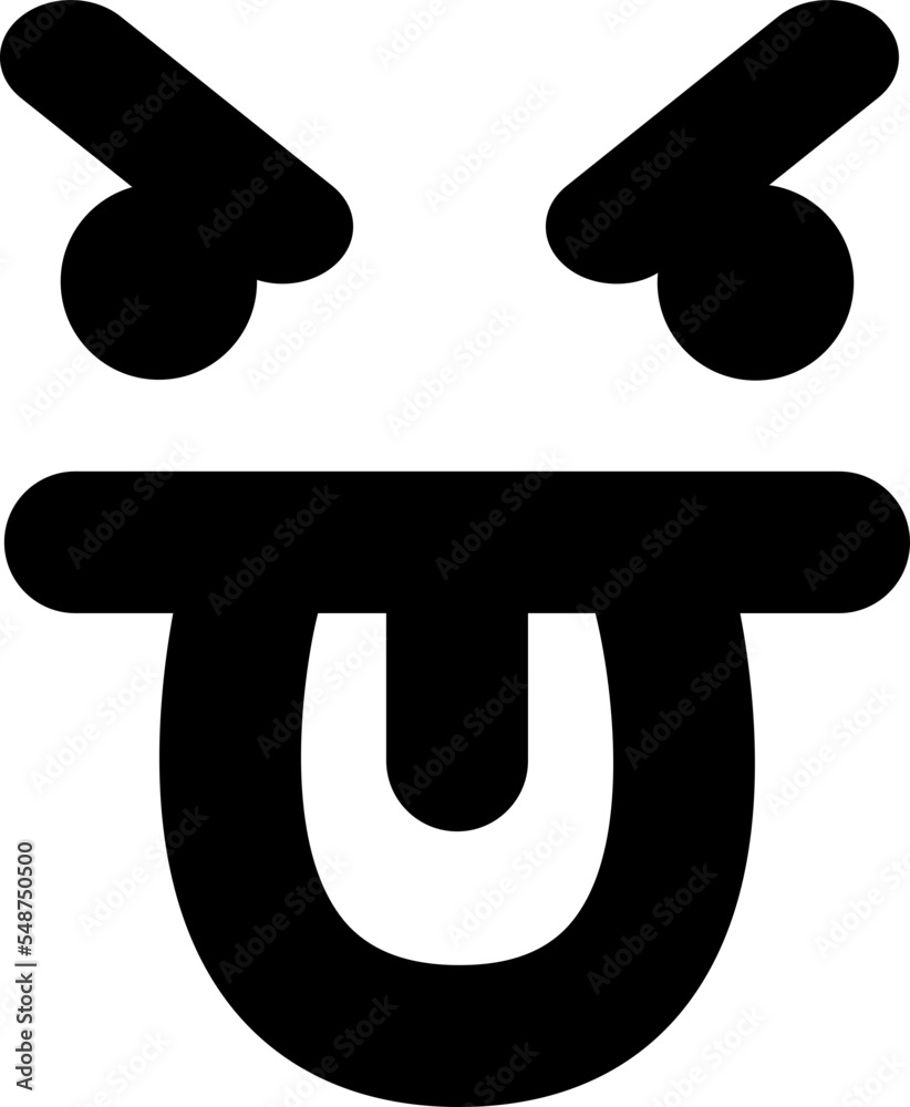 Poster mean face sticking outline tongue icon – Wall Art | UkPosters