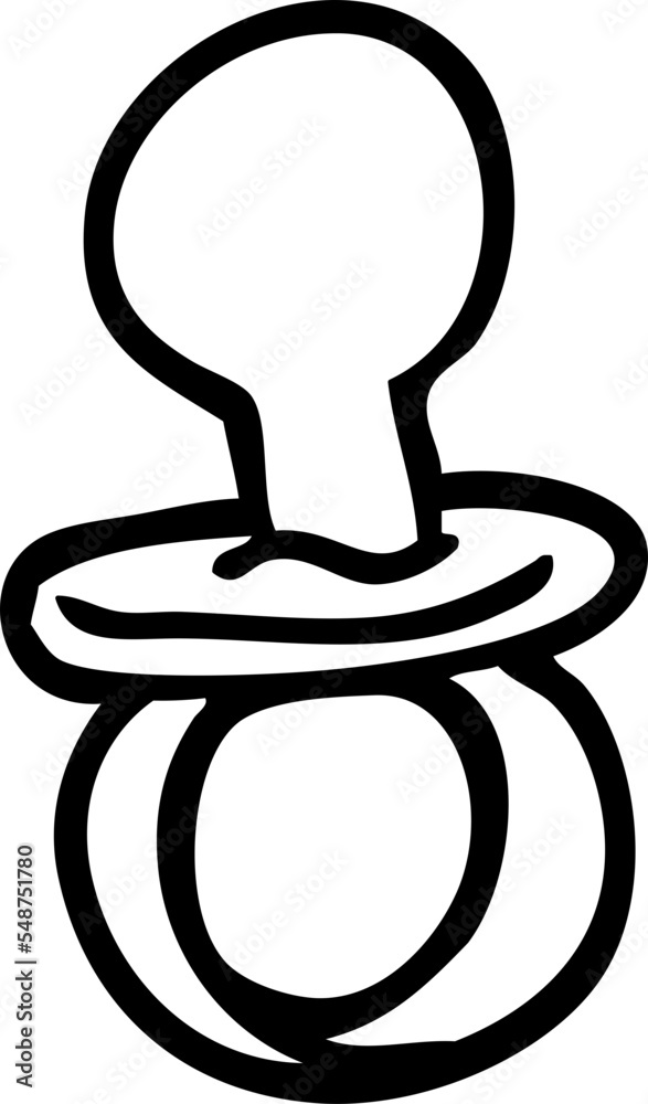 line drawing cartoon baby pacifier Stock Vector | Adobe Stock