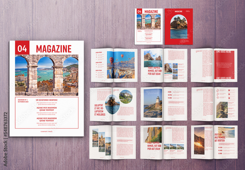 Minimalist Magazine Layout Stock Template | Adobe Stock