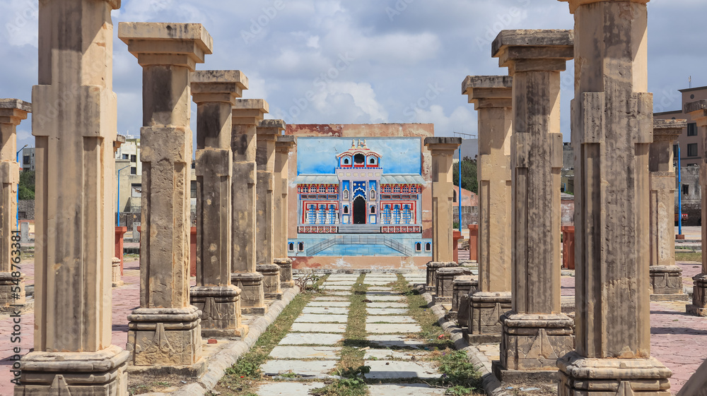The Char Dham Painting on the Seaside of Dwarka, Rameshwaram, Badrinath ...