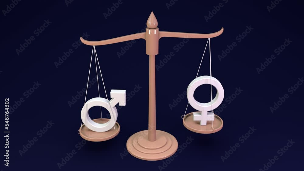 Gender equality - Weight scale with gender signs showing equal weight ...