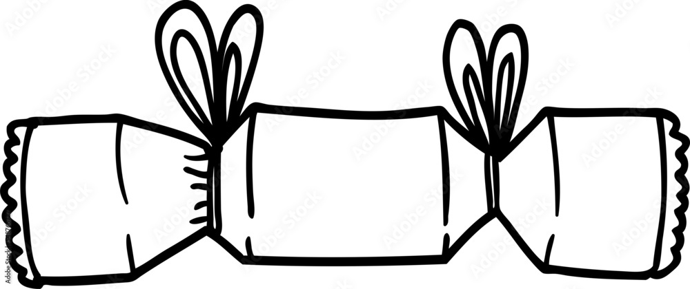outline cartoon christmas cracker Stock Vector | Adobe Stock