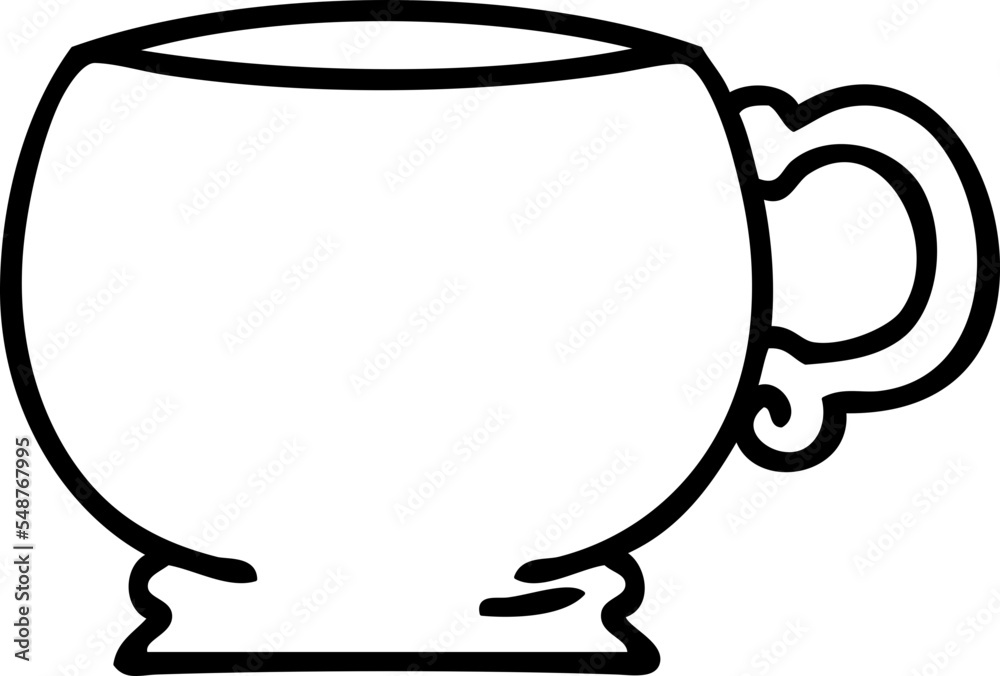 outline quirky cartoon mug Stock Vector | Adobe Stock
