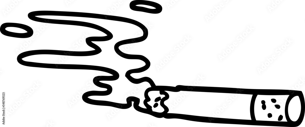 outline cartoon cigarette Stock Vector | Adobe Stock