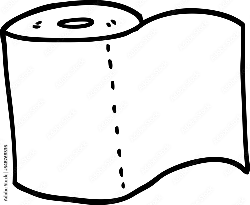line drawing cartoon toilet roll Stock Vector | Adobe Stock