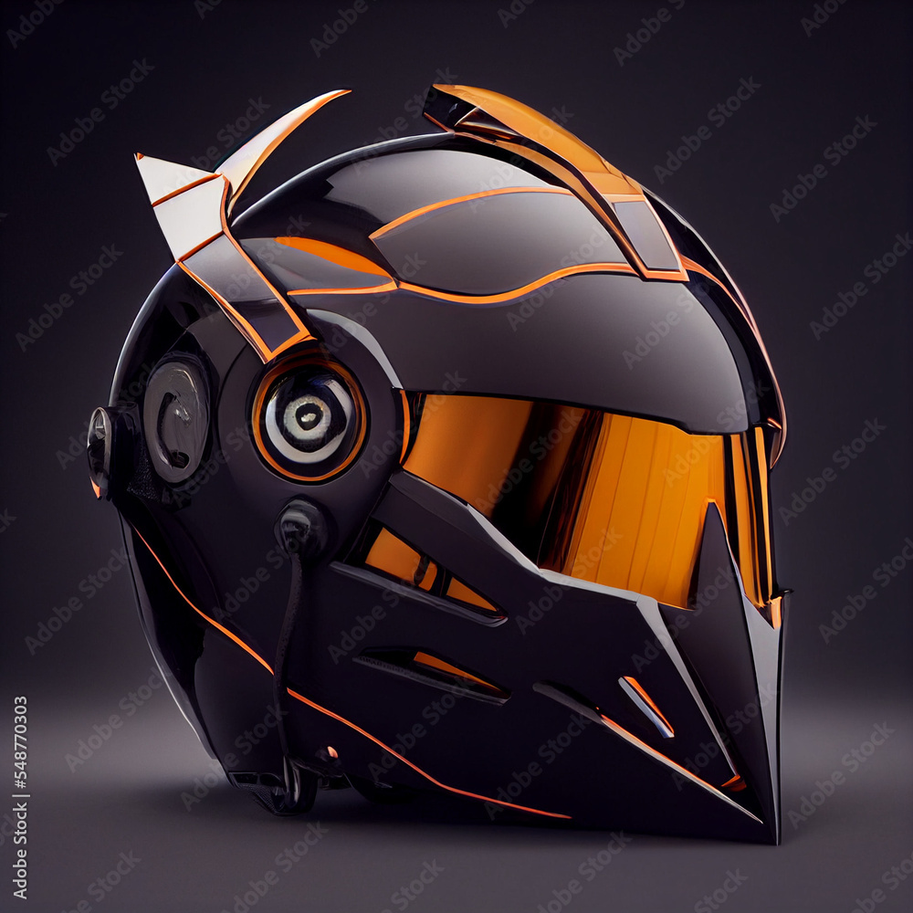 Futuristic Sci-fi Helmet Headgear Motorbike Protection. Stylish Fantasy ...