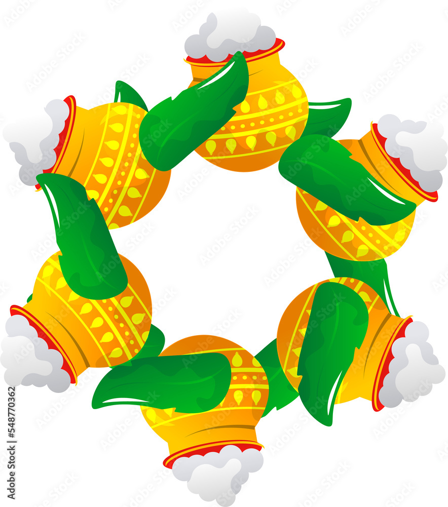 Happy Indian Pongal, cartoon illustration Stock Illustration | Adobe Stock