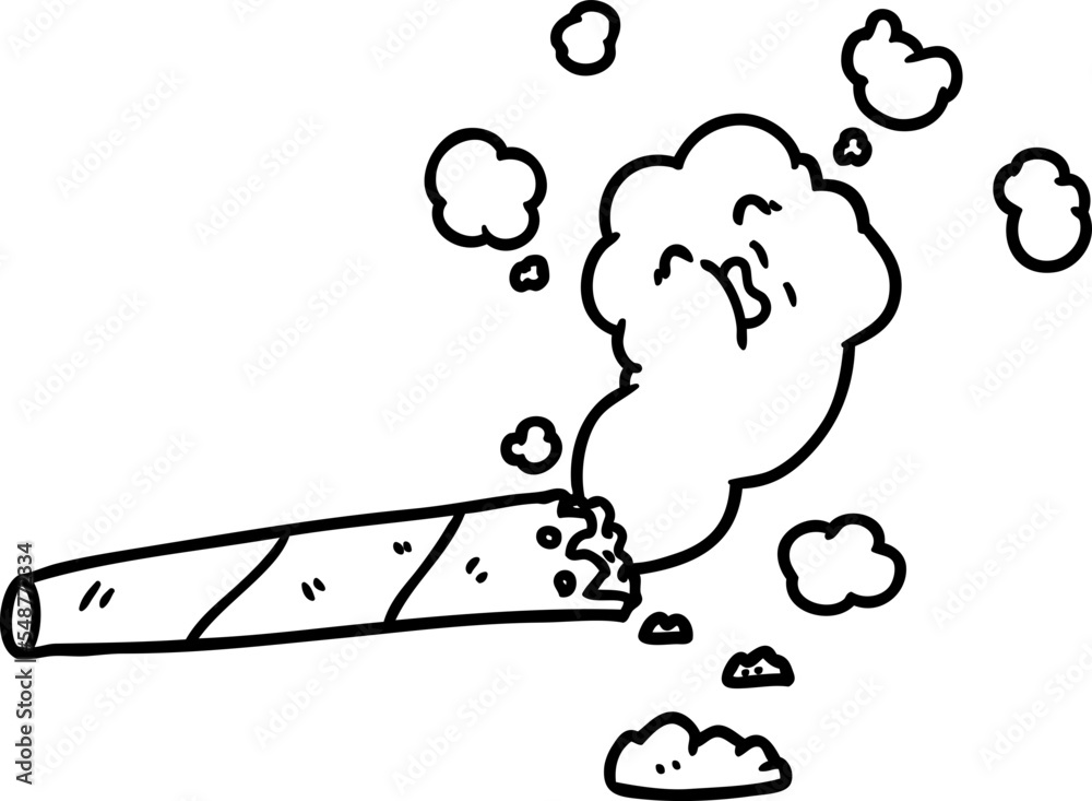 cartoon smoking cigarette Stock Vector | Adobe Stock