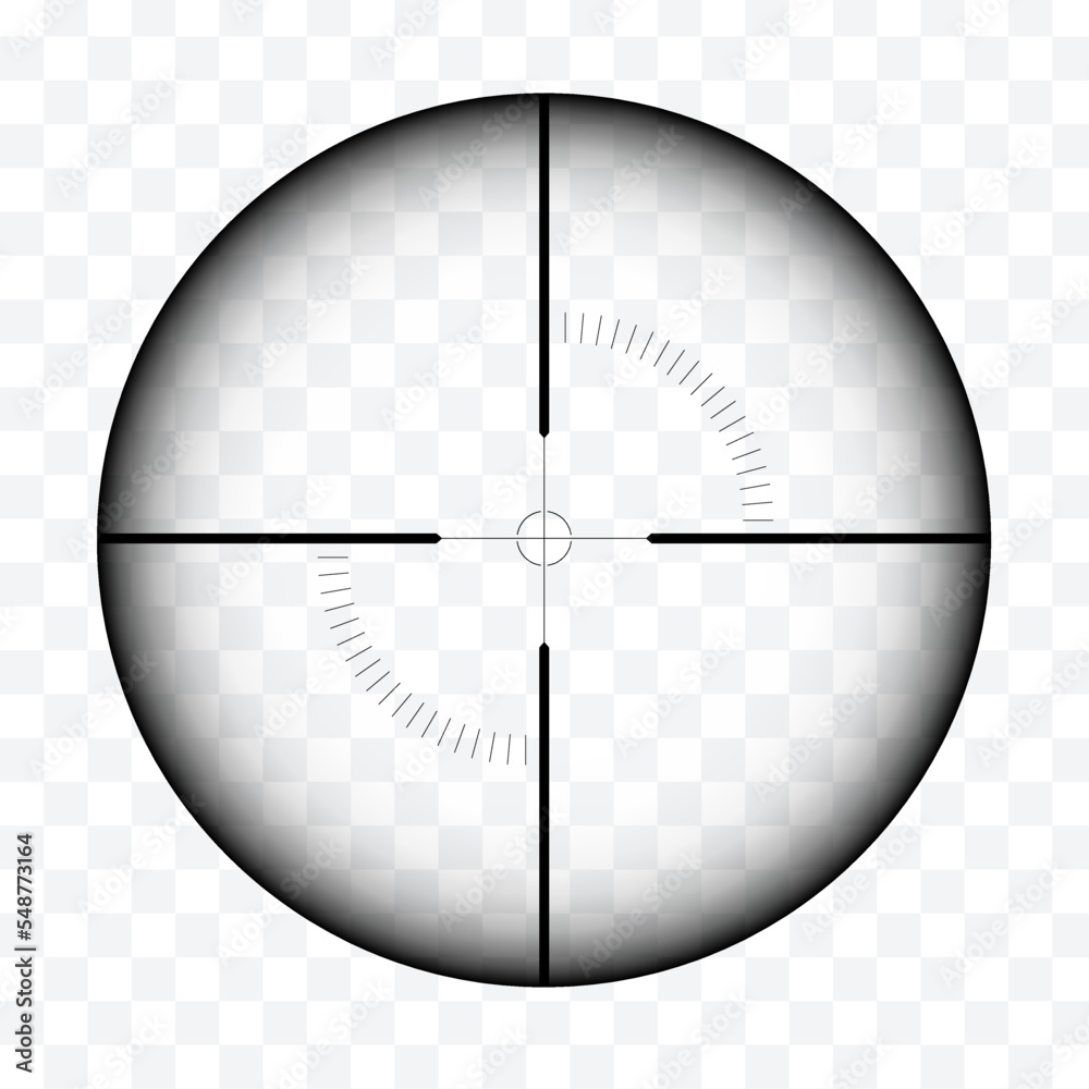 Poster Realistic sniper or hunting rifle sight with reticle and ...