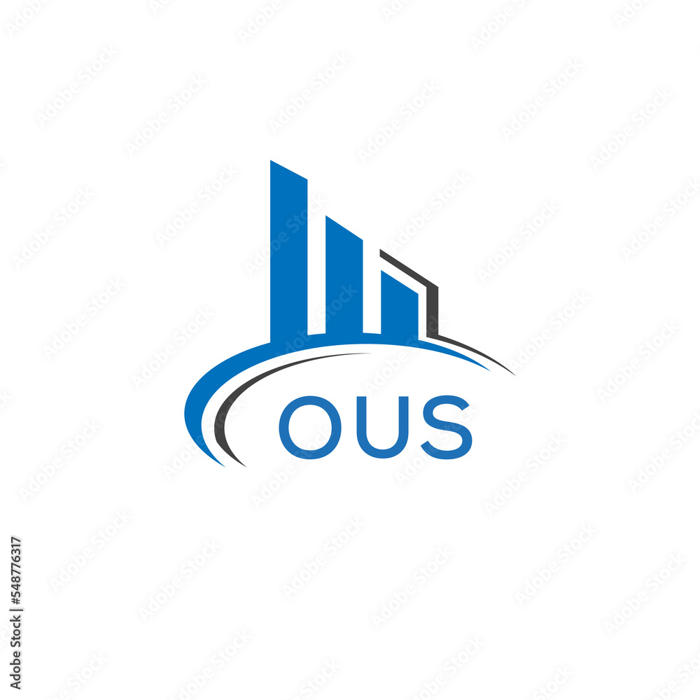 OUS letter logo. OUS blue image. OUS Monogram logo design for ...