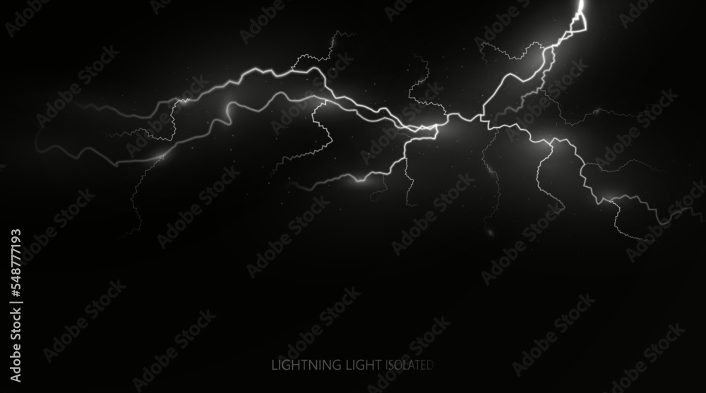 Stockvector Light white isolated vector lightning png. Magic light abstract lines. Realistic ...