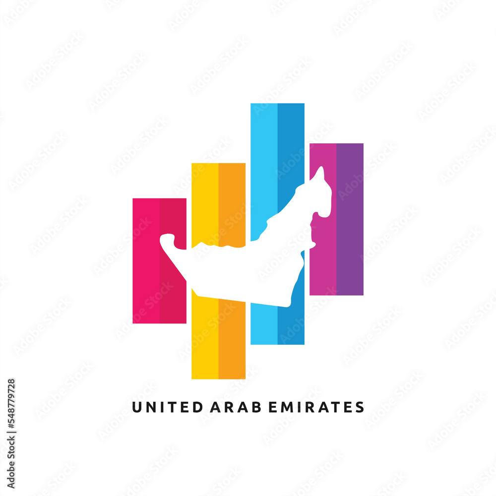 UAE map logo with unique concept Stock Vector | Adobe Stock