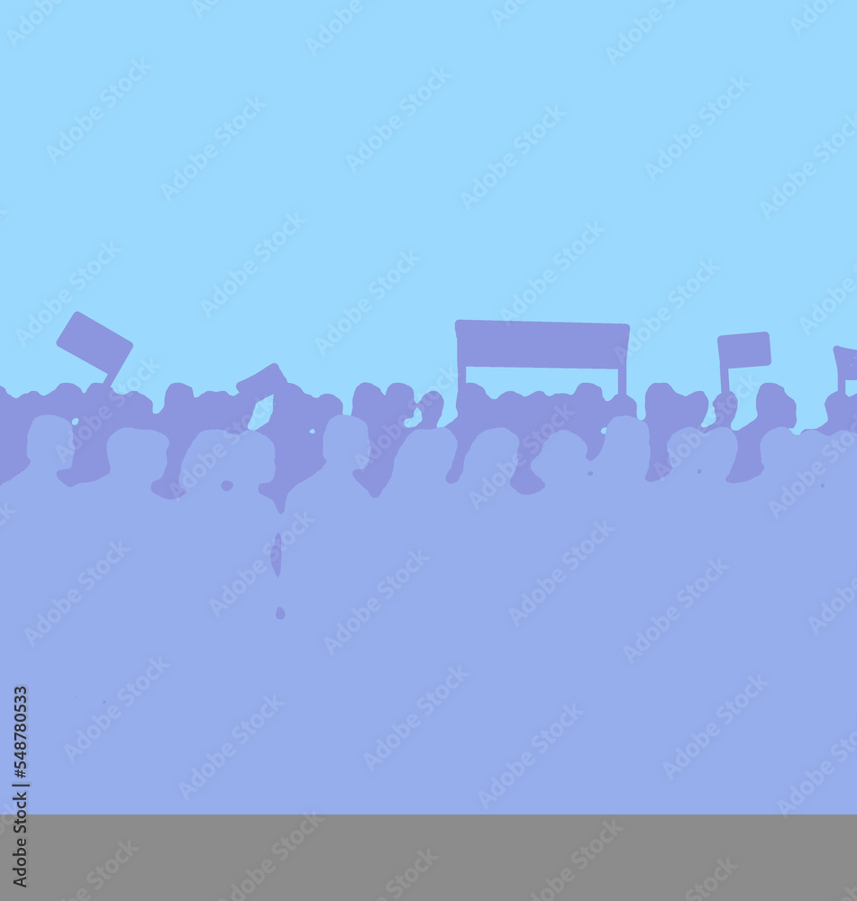 Fondo de una manifestación o marcha con carteles Stock Illustration ...