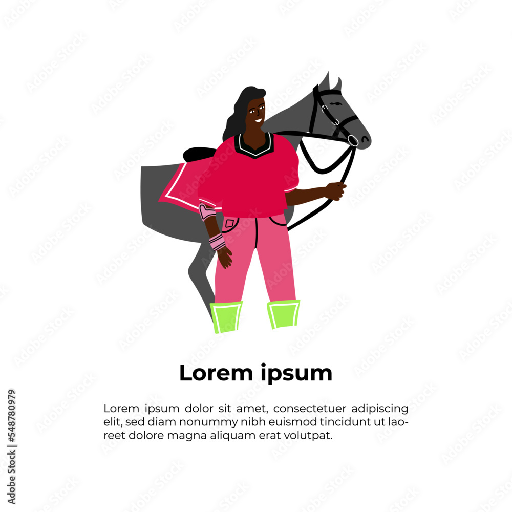 Polo tournament, game flat vector banner template. Competition, contest ...