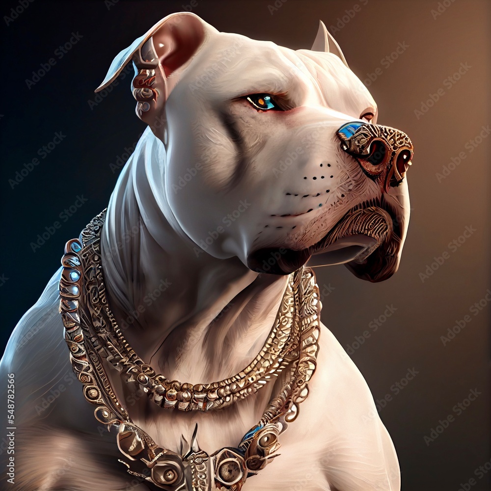 Midjourney abstract render of gangsta Dogo Argentino Stock Illustration ...