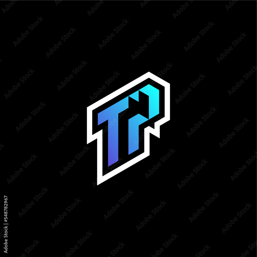 TP initial blue and white esport logo and monogram gaming ideas Stock ...