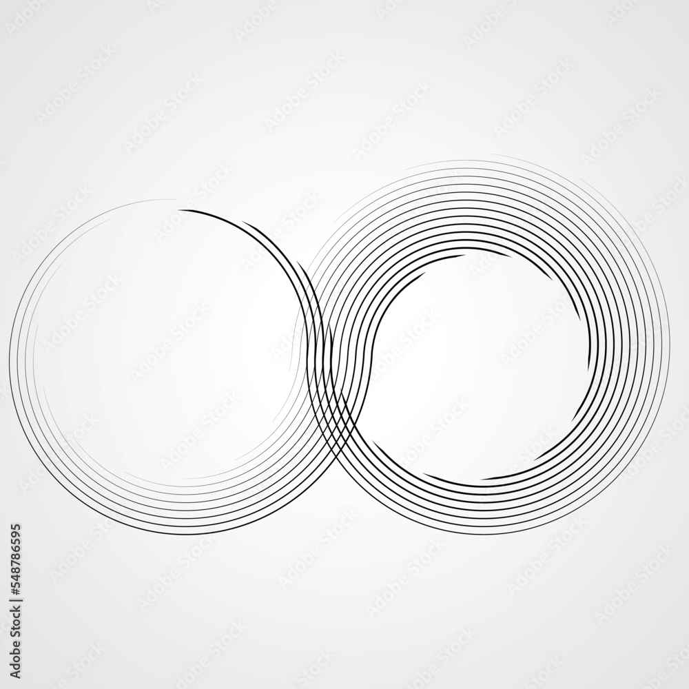 Infinity Symbol .Vector Curved Lines . Design Element . Black Painted ...