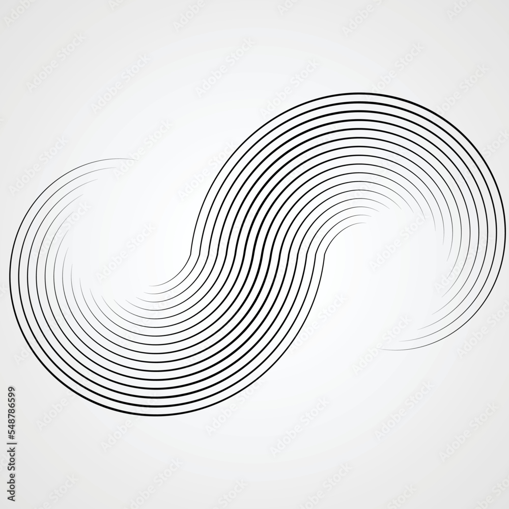 Infinity Symbol .Vector Curved Lines . Design Element . Black Painted ...