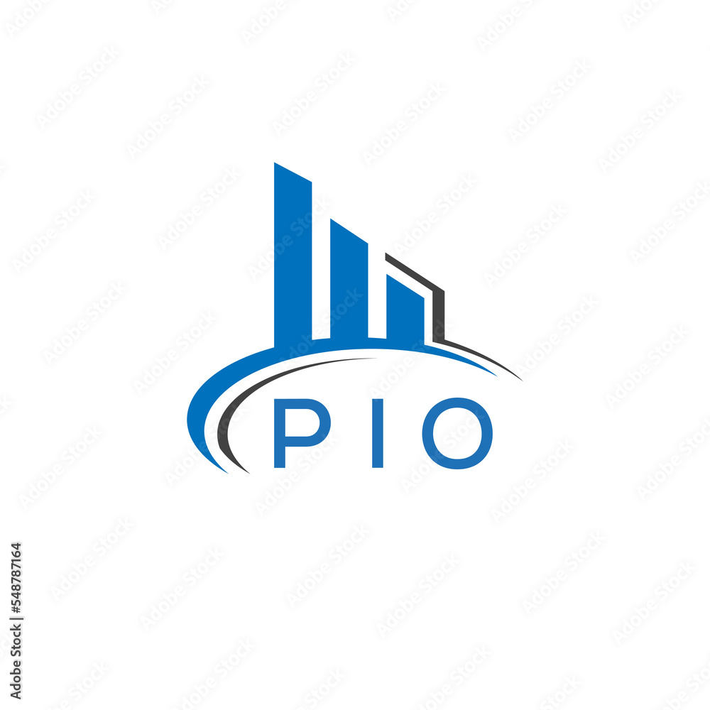 PIO letter logo. PIO blue image. PIO Monogram logo design for ...
