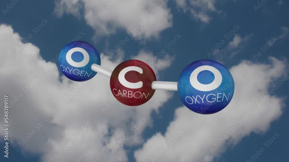 CO2 Molecule Carbon Dioxide Fossil Fuel Emissions Climate Change 3d ...