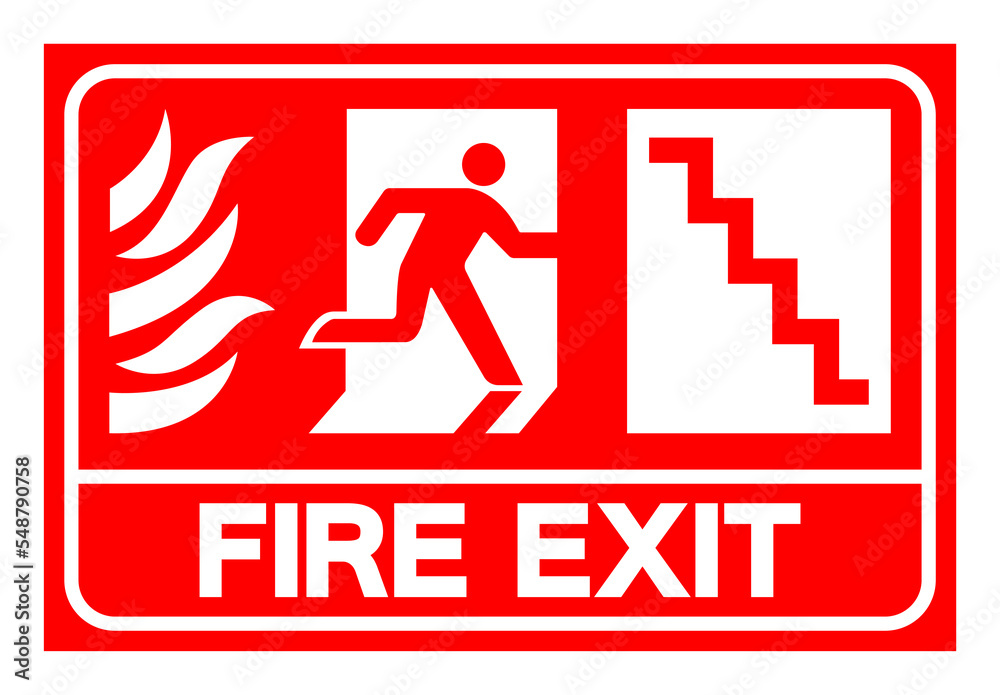 Fire Exit Symbol Sign, Vector Illustration, Isolate On White Background ...