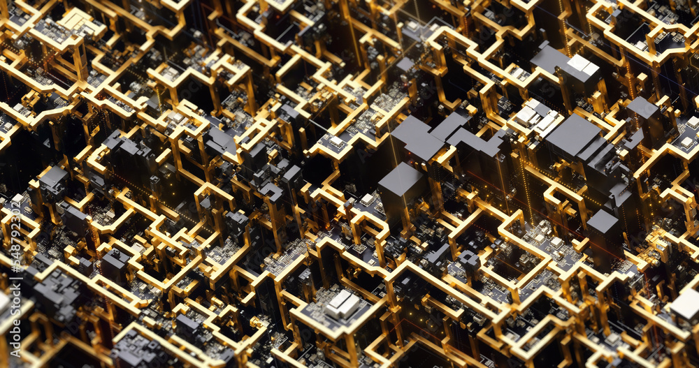 High-tech and science concept that includes computer technologies ...