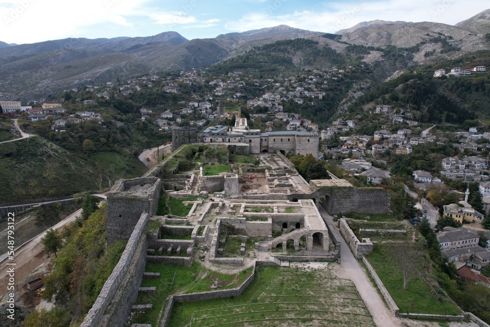 Gjirokaster castle-Clock tower, ottoman architecture in Albania, Unesco ...