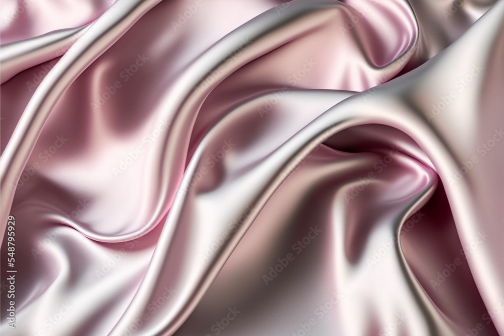 Metal like fabric , smooth satin , shiny surface of satin cloth with ...
