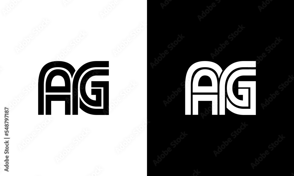 letter ag line art modern logo design Stock Vector | Adobe Stock